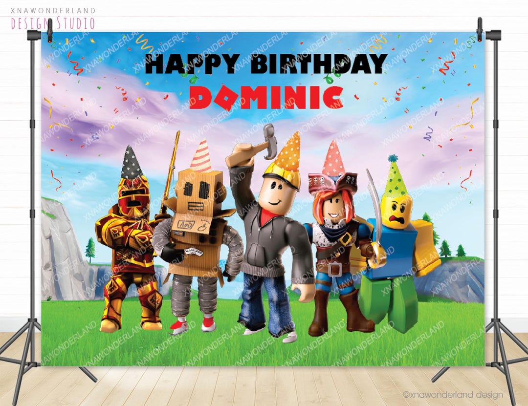 Roblox Theme Birthday Backdrop , Roblox Game Party Banner, Roblox Party ...