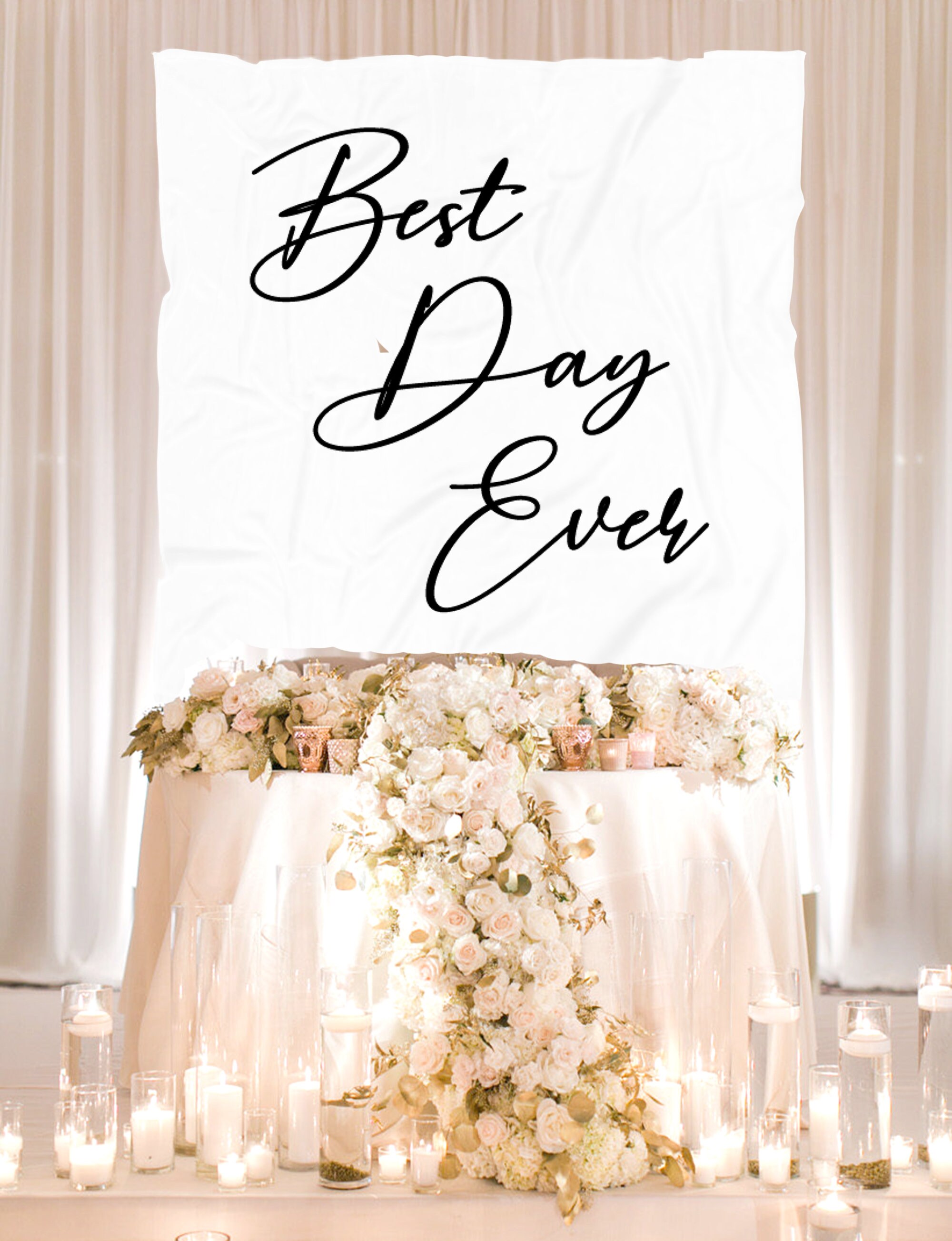 Best Day Ever Backdrop Rustic Wedding Backdrop Fabric - Etsy