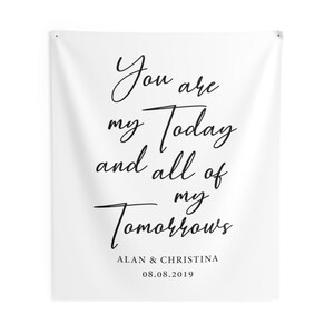 Letter Writing, Rustic Wedding Backdrop, Fabric Wedding Banner, Custom ...