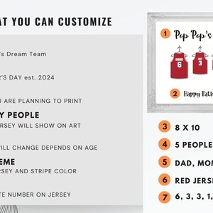 Dad's Dream Team, Daddy's Team, Personalized Family Basketball Print ...