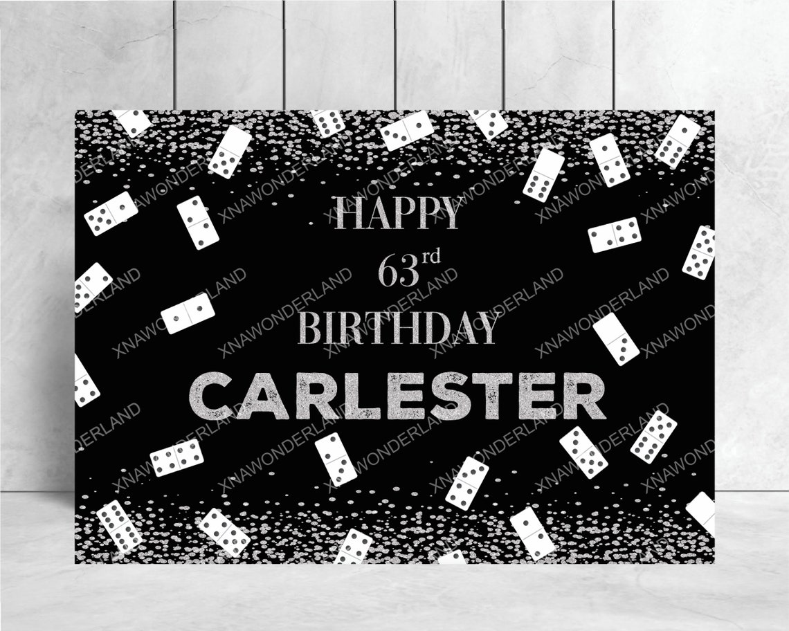 Domino Backdrop, Domino Party Banner, Domino Birthday, Gamble Backdrop ...