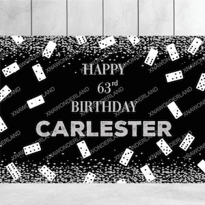 Domino Backdrop, Domino Party Banner, Domino Birthday, Gamble Backdrop ...