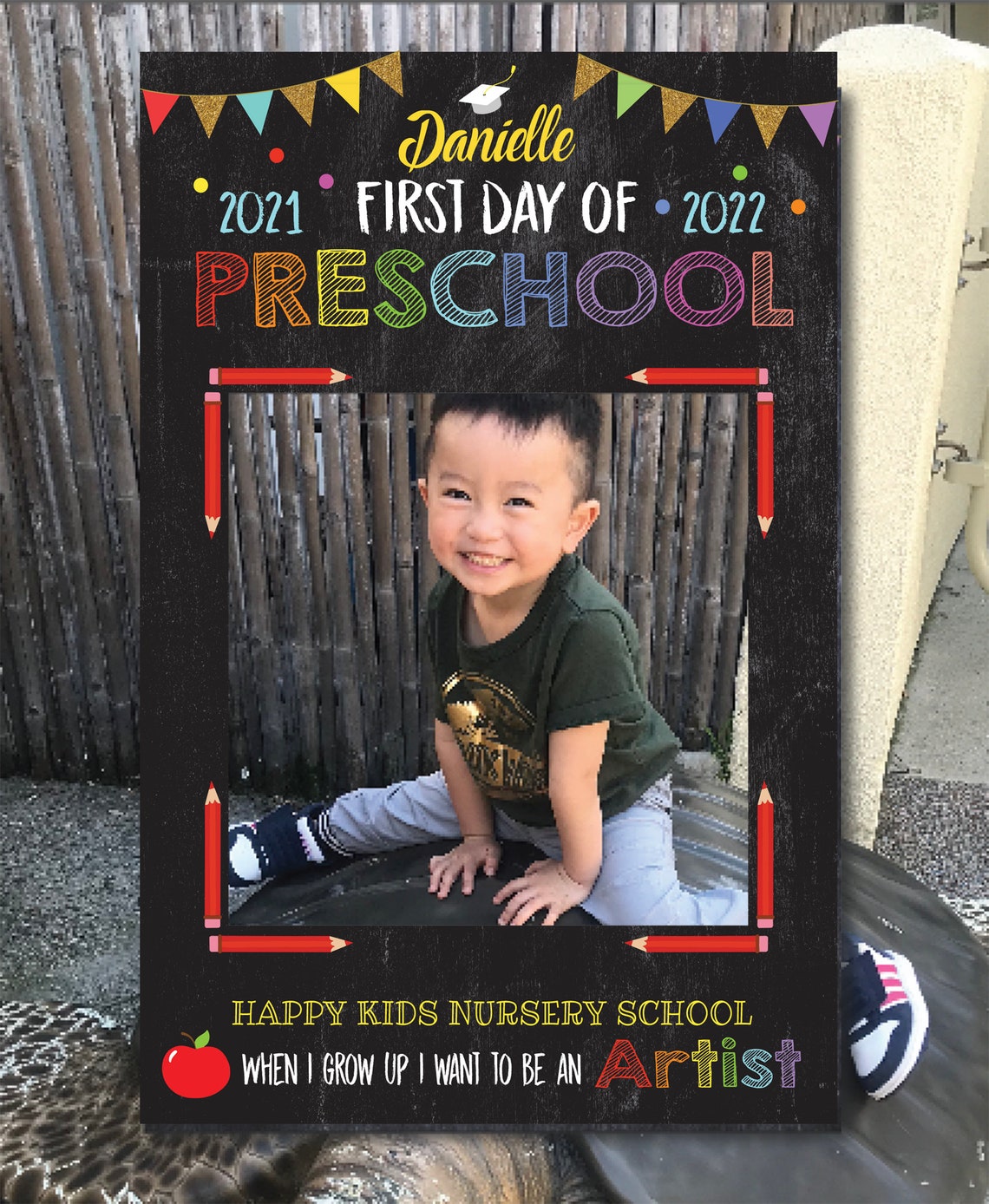 Back to School Photo Frame Custom Back to School First Day - Etsy