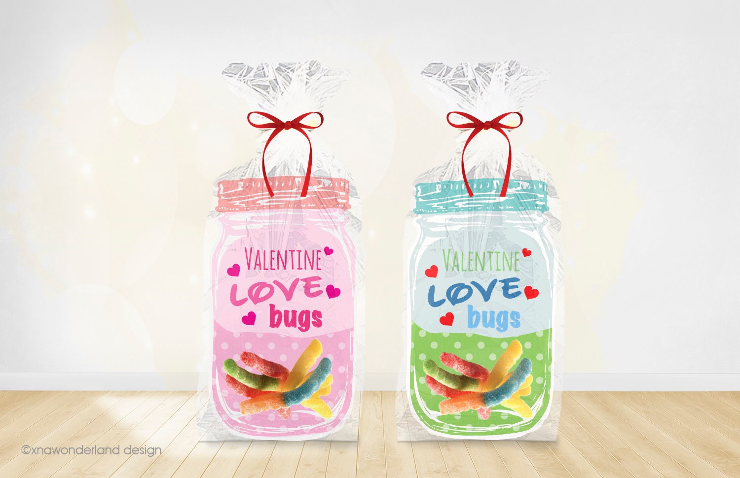 Valentine's Day Gift, Mason Jar Gift, Gummy Worm Favors, Worms Bugs ...