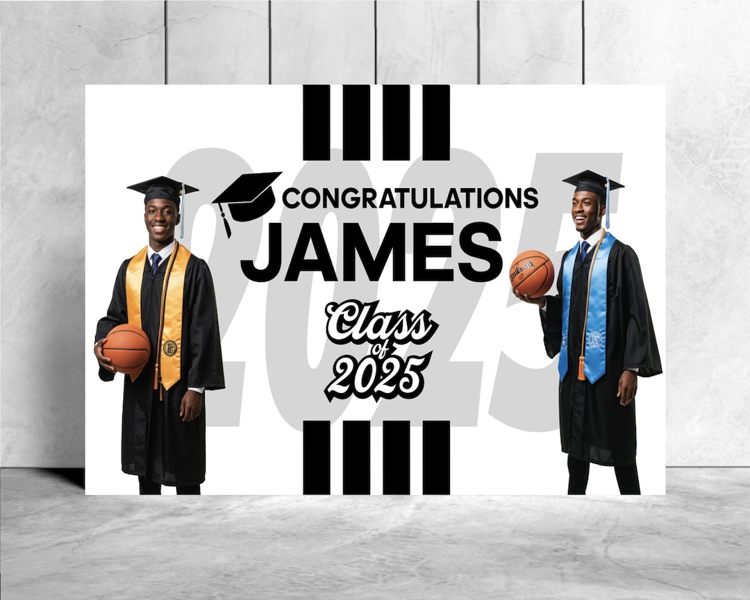 Custom Sports Graduation Backdrop, Personalize Picture Photo Backdrop ...