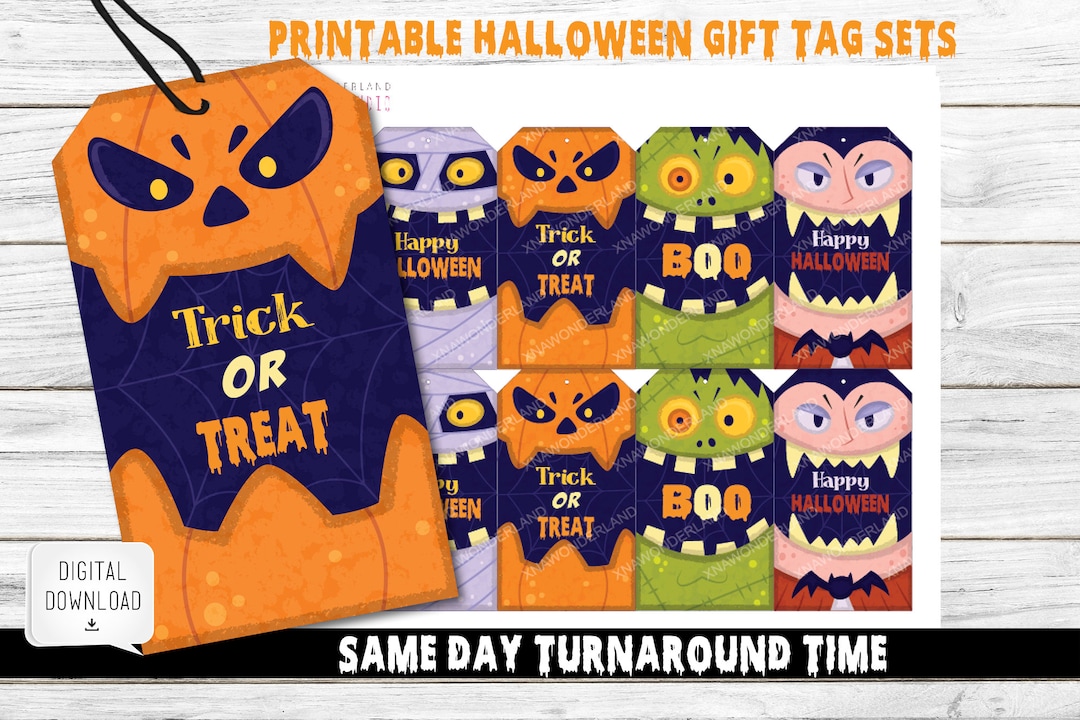 Halloween Favor Tags, Halloween Tags, Ghost Halloween Tags, Boo Tags ...