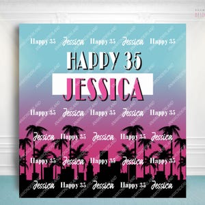 Miami Vice Backdrop Banner, Custom Miami Vice, 80s Party Backdrop, 80s ...