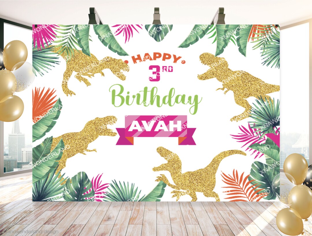 Dinosaur Backdrop, Dinosaur Birthday Party, T Rex Dinosaur Jurassic ...