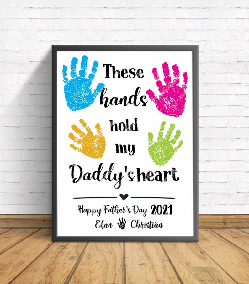 Printable Child Hand Print Fathers Day Gift Children Hand | Etsy