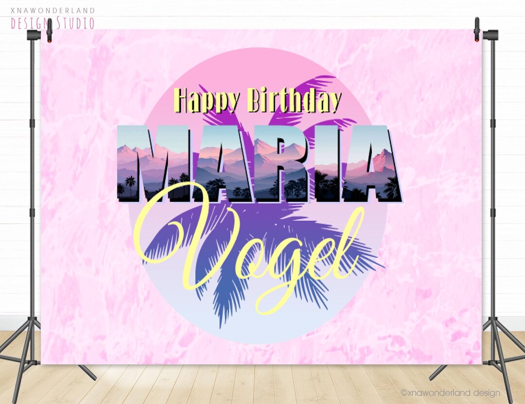 Miami Vice Backdrop Banner, Custom Miami Vice, 80s Retro Party Backdrop ...