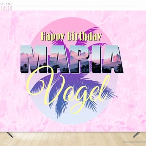 Miami Vice Backdrop Banner, Custom Miami Vice, 80s Retro Party Backdrop ...