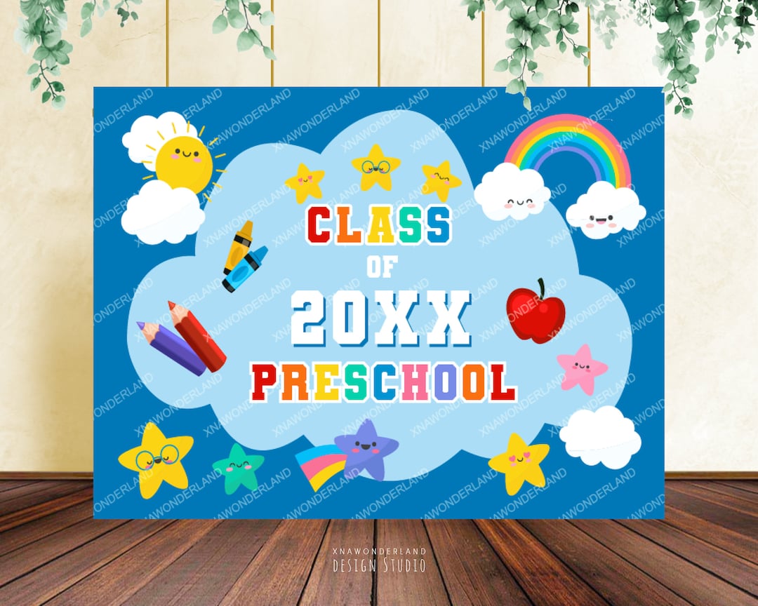 Preschool Graduation Backdrop, Kindergarten Banner, School Graduation ...