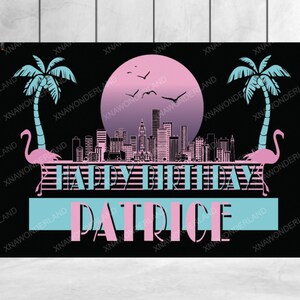 Miami Vice Backdrop Banner, Custom Miami Vice, 80s Party Backdrop, 80s ...