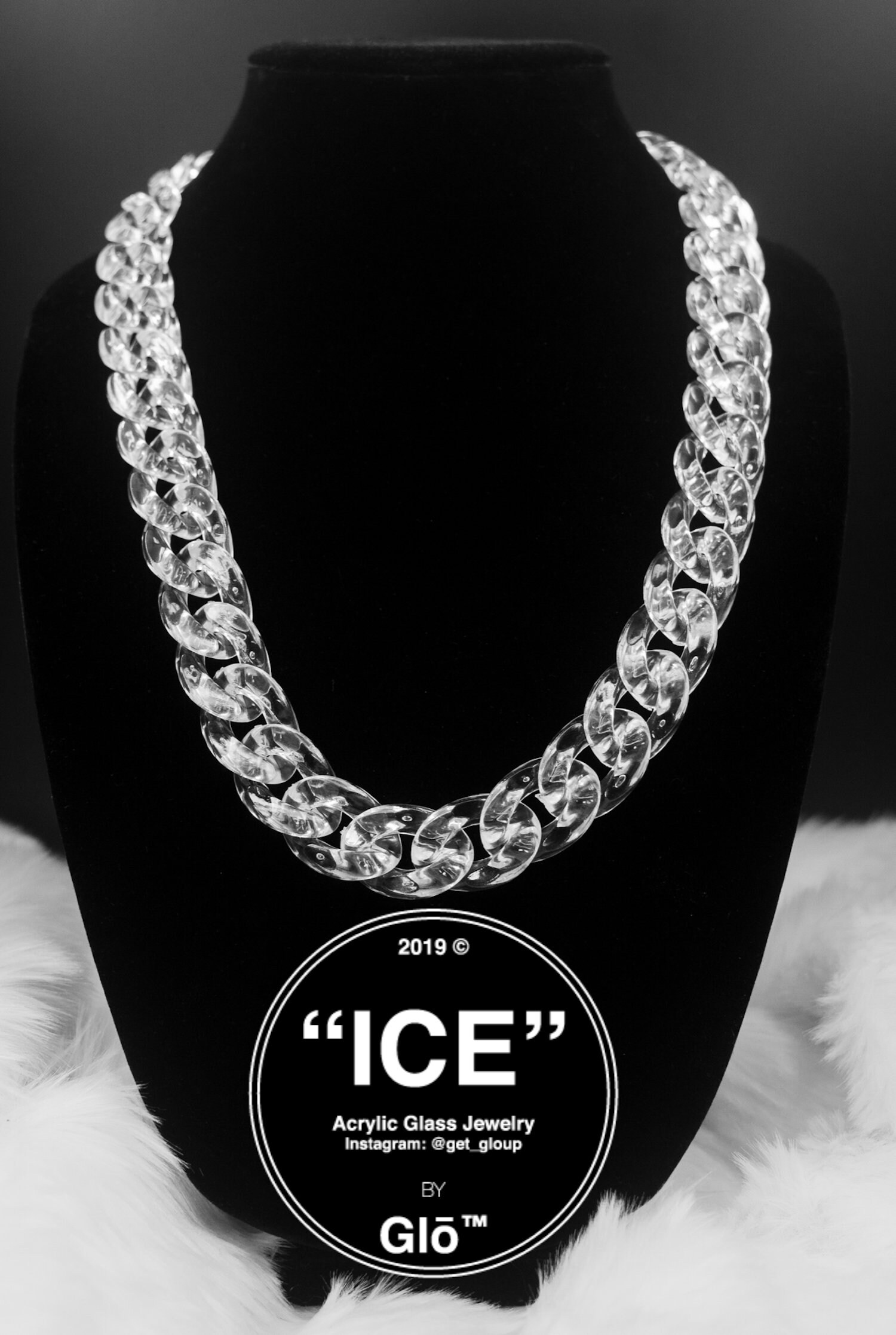 Clear Large Cuban Link Necklace. Acrylic Glass Chain. | Etsy