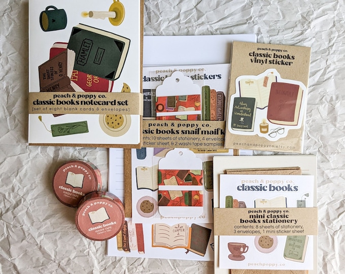 Classic Books Stationery Collection, Snail Mail Kit, Note Cards ...