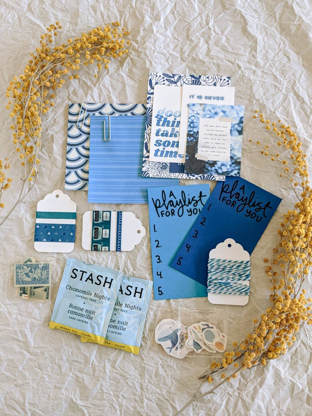 Blue Goodies Snail Mail Kit Flat Mailable Extras for Pen Pals Creative ...