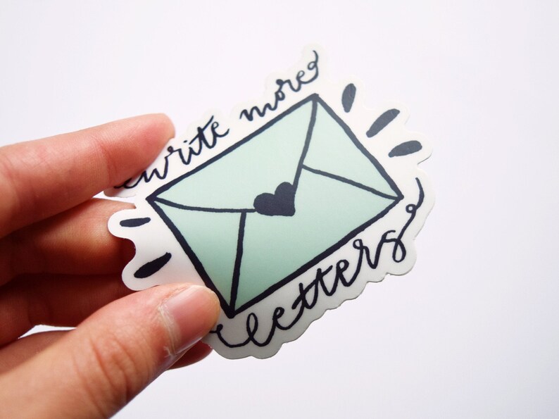 Write More Letters Sticker Snail Mail Sticker Vinyl Laptop | Etsy