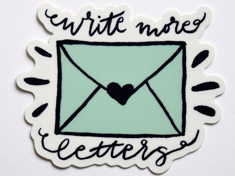 Write More Letters Sticker Snail Mail Sticker Vinyl Laptop - Etsy