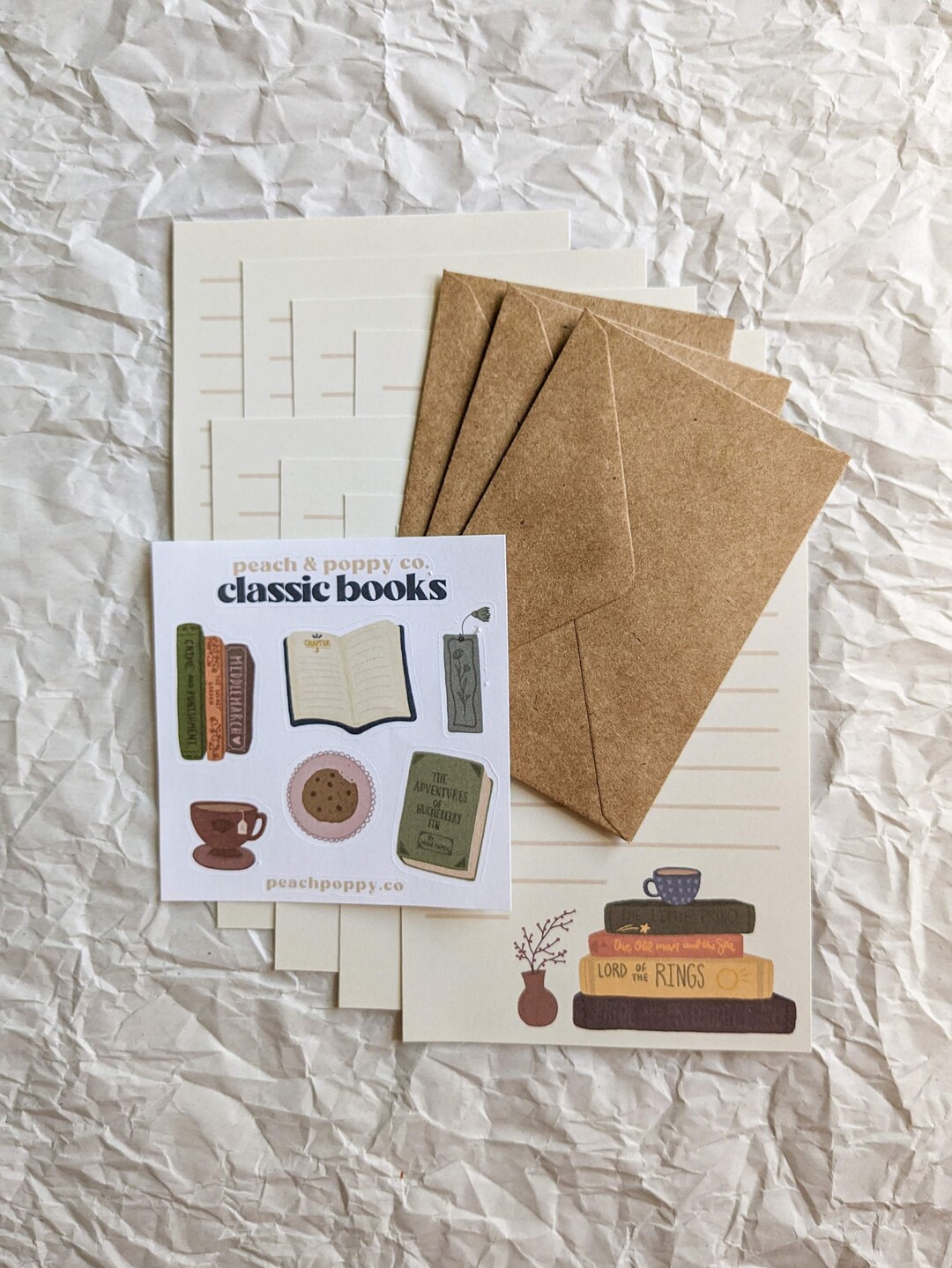 Tiny Classic Books Stationery Set, Mini Snail Mail Kit, Miniature ...