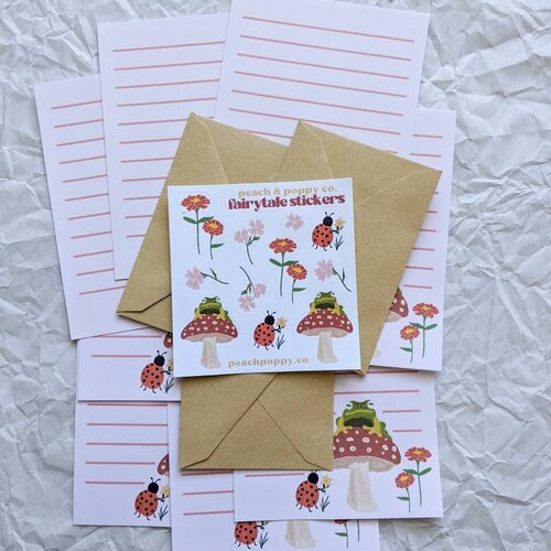 Tiny Strawberry Stationery Set Mini Snail Mail Kit Miniature - Etsy