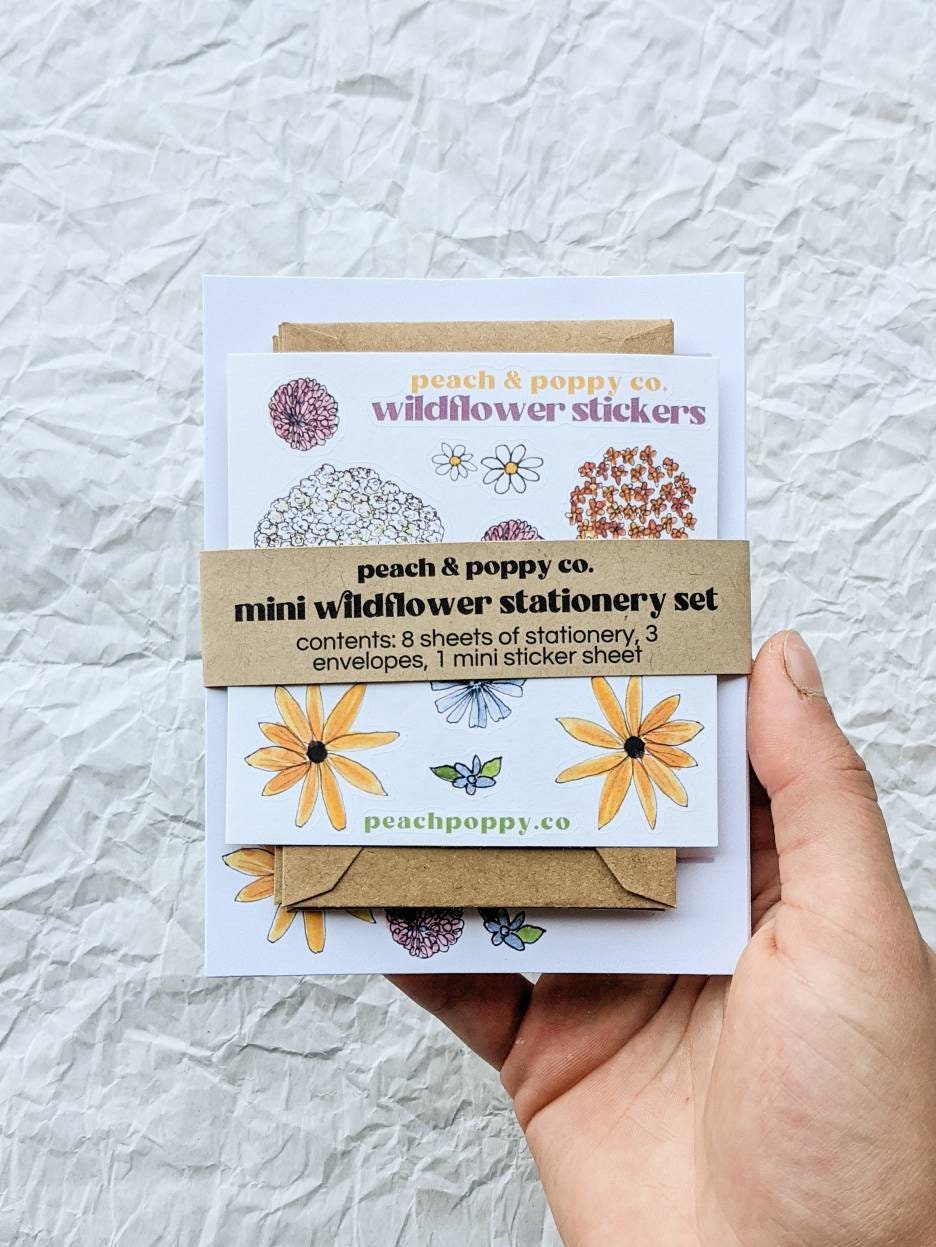 Tiny Wildflower Stationery Set Mini Snail Mail Kit Miniature | Etsy