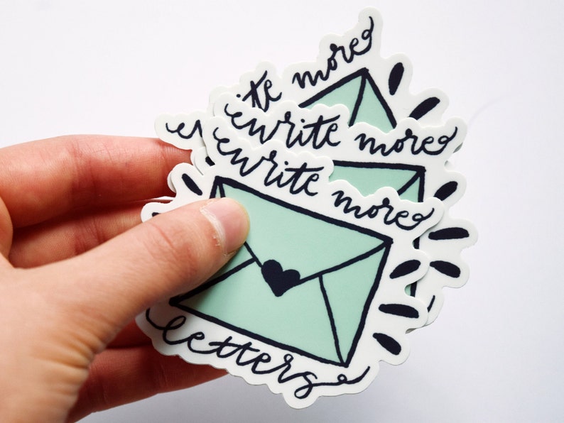 Write More Letters Sticker Snail Mail Sticker Vinyl Laptop - Etsy