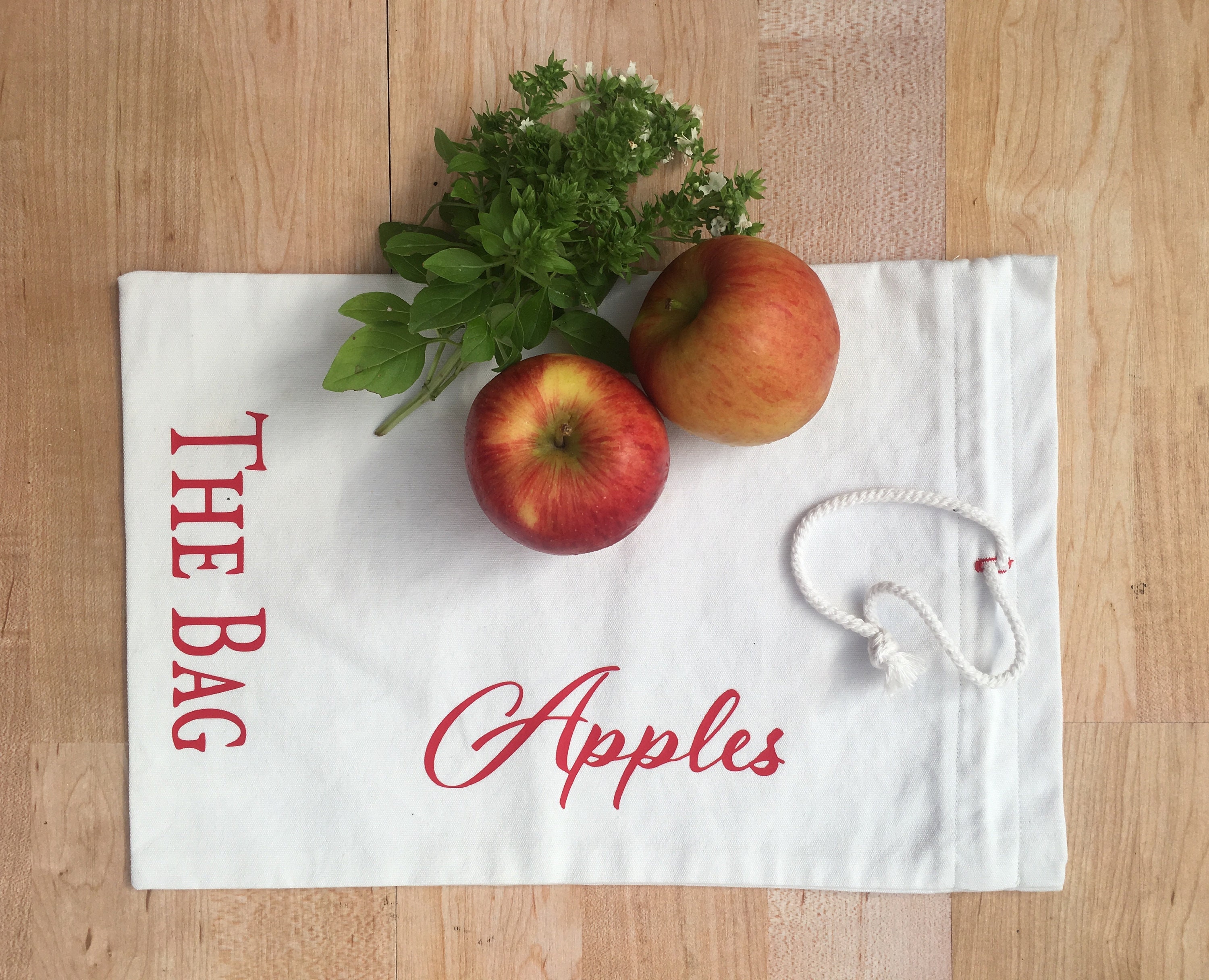 Eco Friendly Produce Storage Reusable Handmade Organic Cotton Apple Bag ...