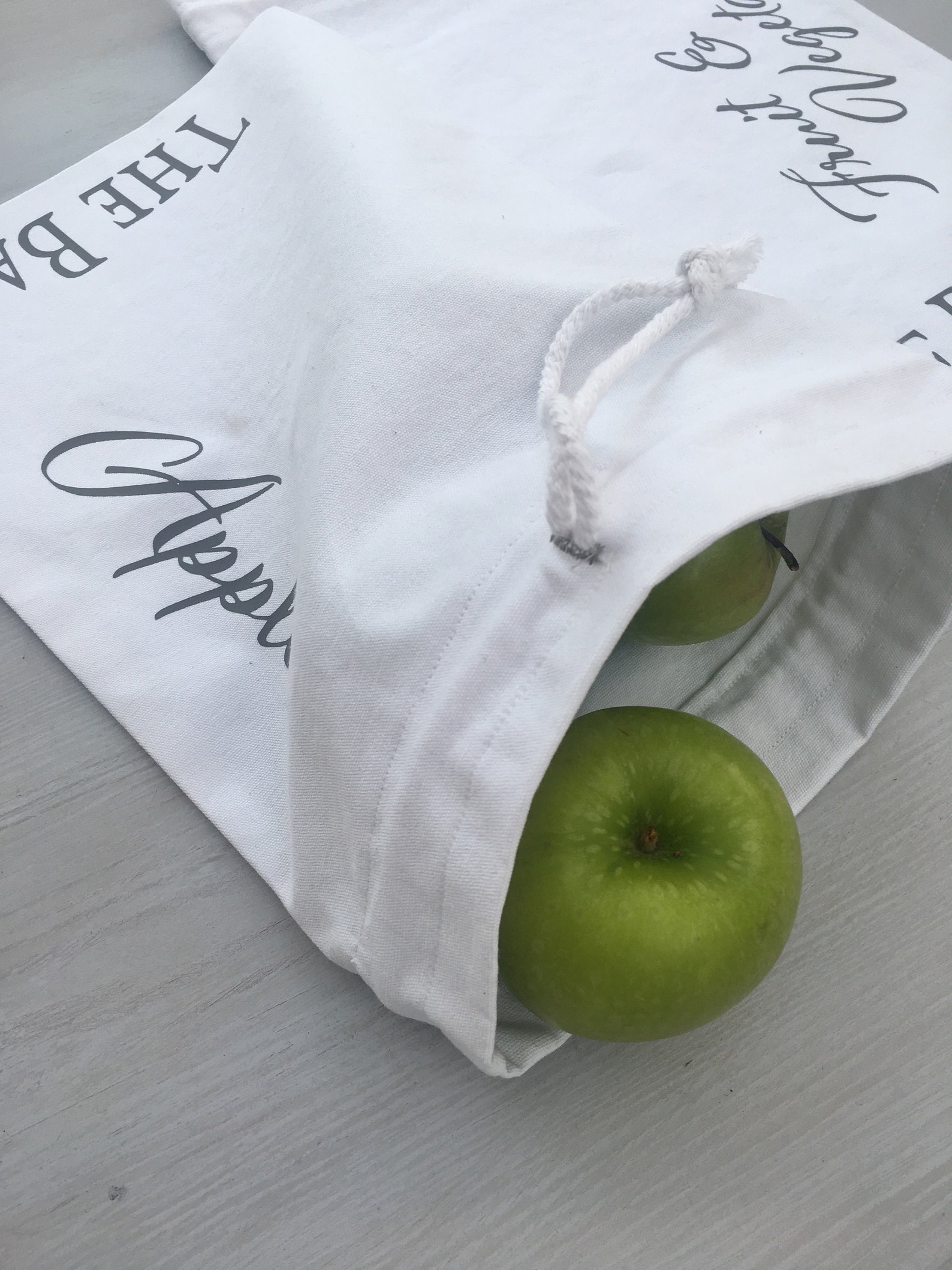 Eco Friendly Produce Storage Reusable Handmade Organic Cotton Apple Bag ...