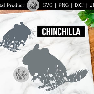 Floral Chinchilla SVG DXF PNG Jpeg, Chinchilla With Flowers Svg ...