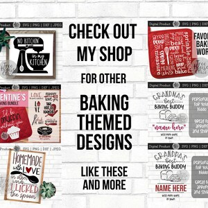 Baking Words Pot Holder SVG, Cricut SVG for Dish Towels, Tea Towels ...