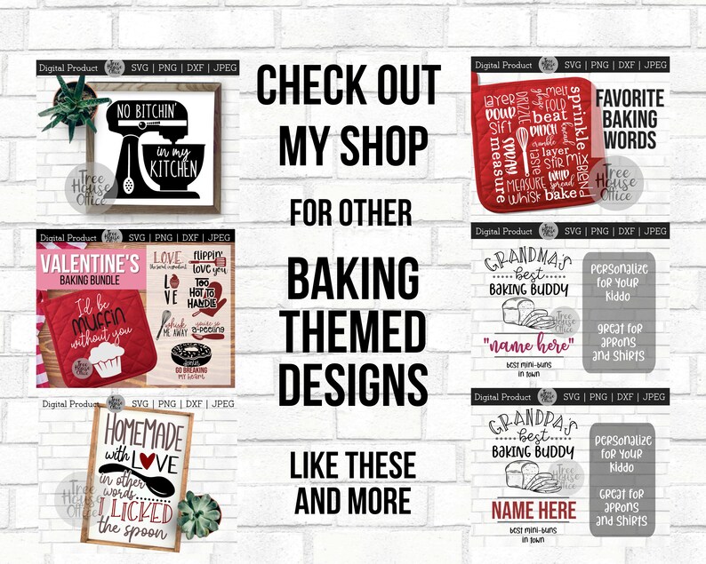 Baking Words Pot Holder SVG Cricut SVG for Dish Towels Tea - Etsy