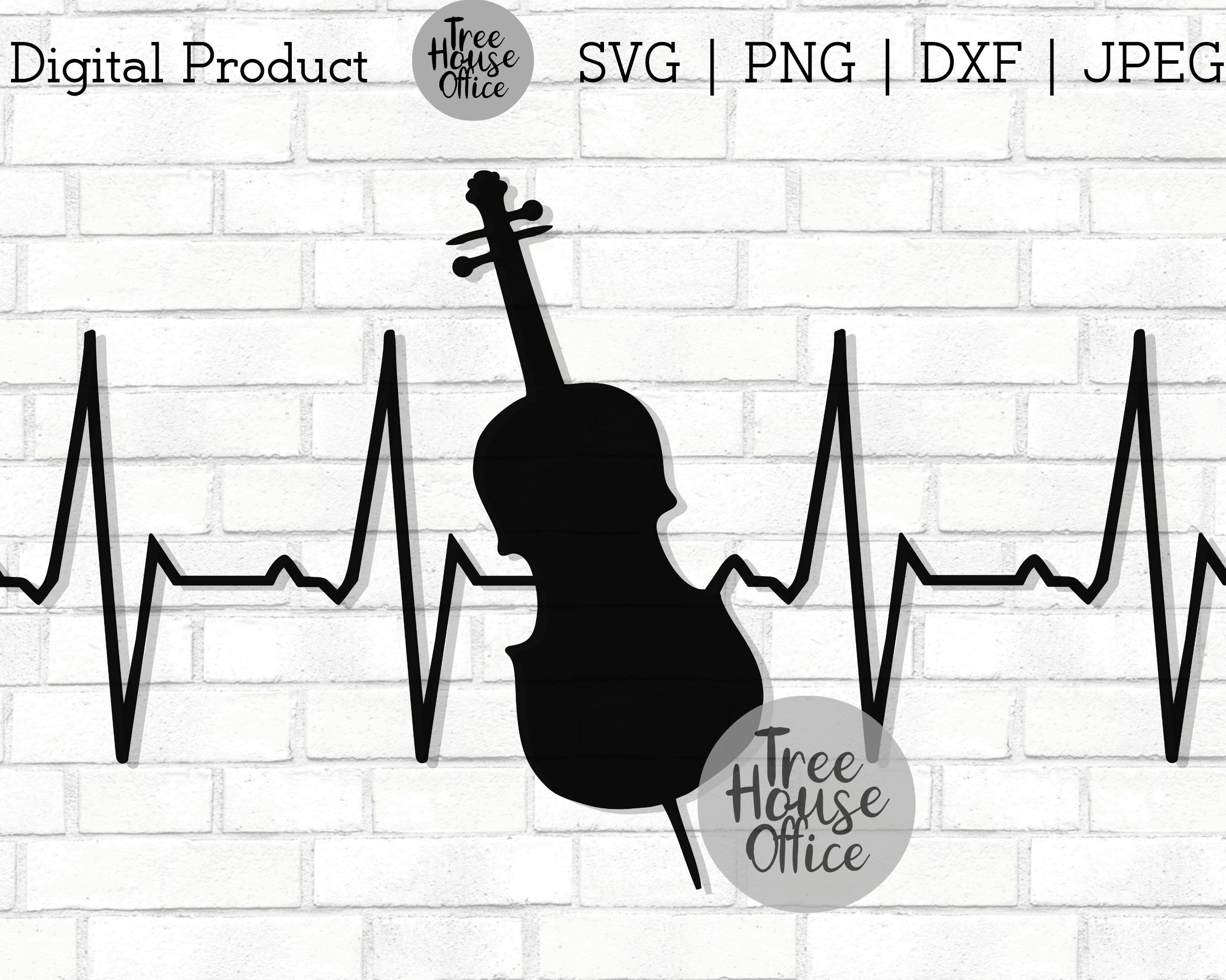 Upright Bass Heartbeat Svg/dxf/png/jpeg Double Bass Svg | Etsy
