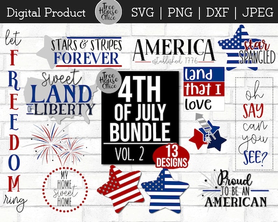 4th of July SVG Bundle Dxf Png Jpeg Fourth of July July | Etsy