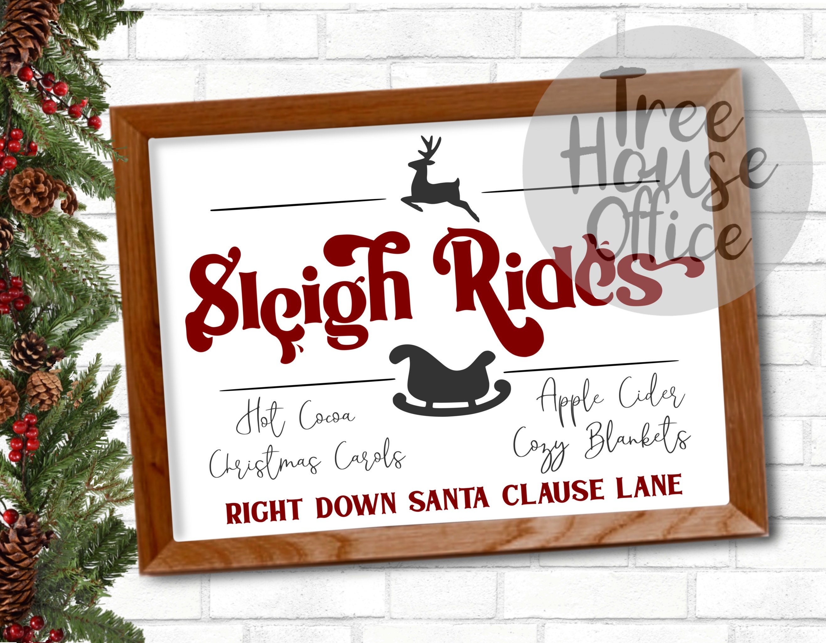 Sleigh Rides Svg/dxf/png/jpeg Farmhouse Christmas Svg - Etsy