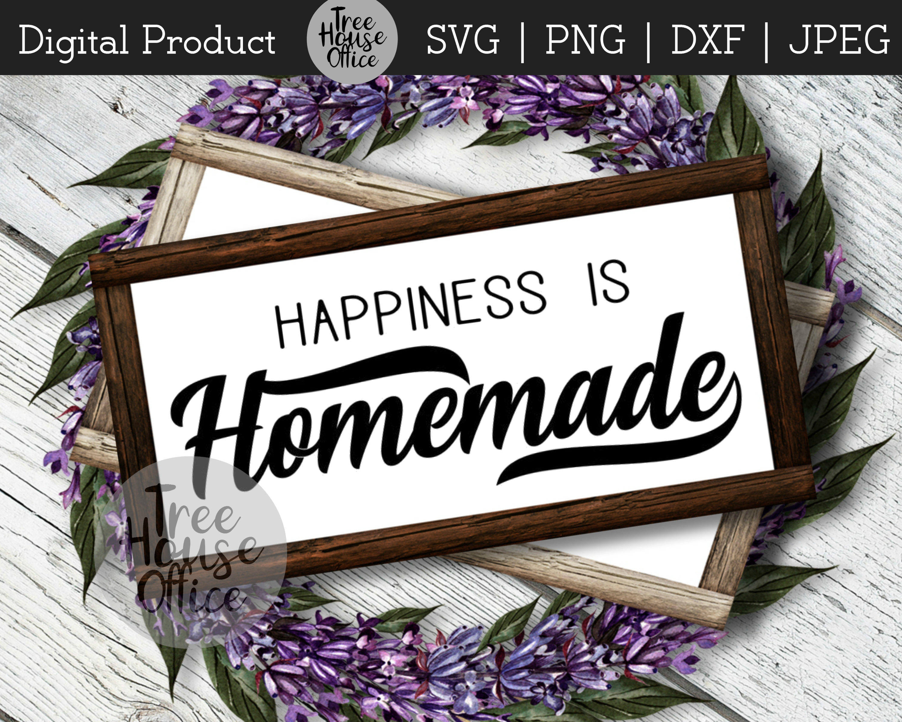 Happiness is Homemade SVG/PNG/JPEG Happy Home Kitchen Quote | Etsy