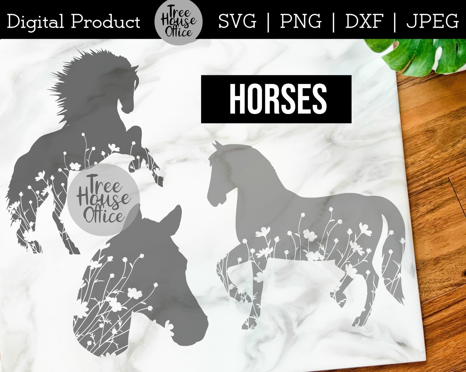 Floral Horse SVG Horse With Flowers Cut File Horse | Etsy