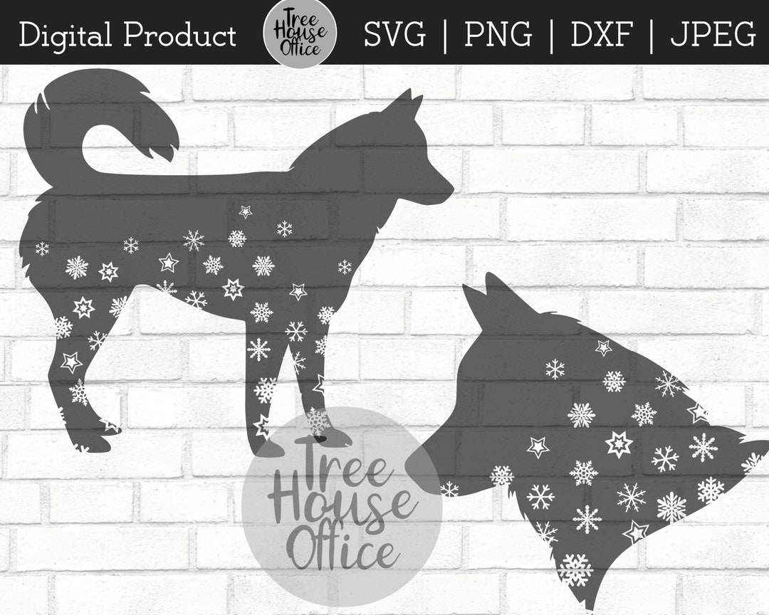 Siberian Husky SVG, DXF PNG Jpeg, Husky With Snowflakes Mandala ...