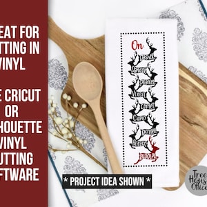 On Dasher on Dancer SVG, Santa's Reindeer SVG Cut File, Reindeer Names ...
