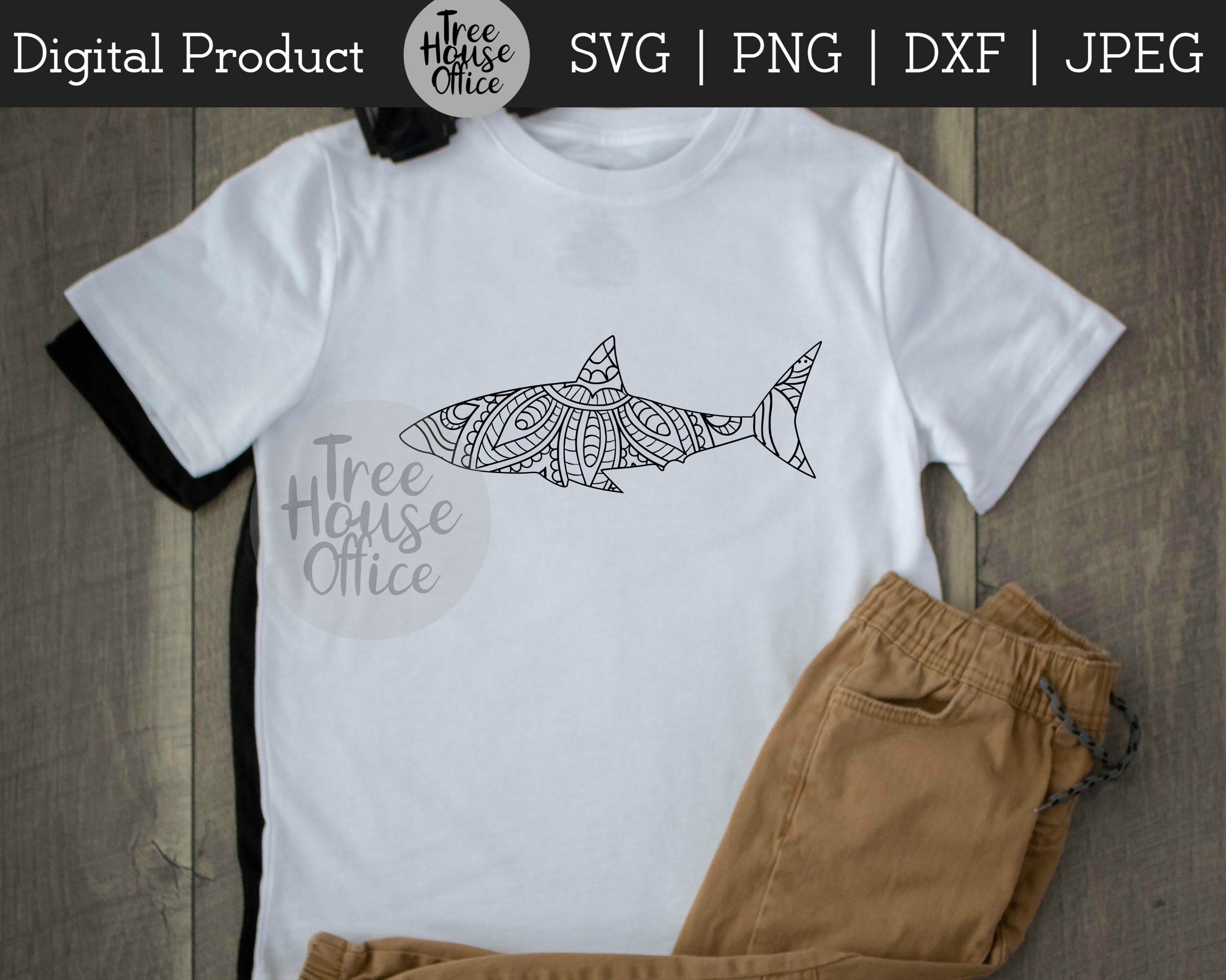 Shark Zentangle SVG Dxf/jpeg/png Shark Mandala Clipart Shark | Etsy Canada