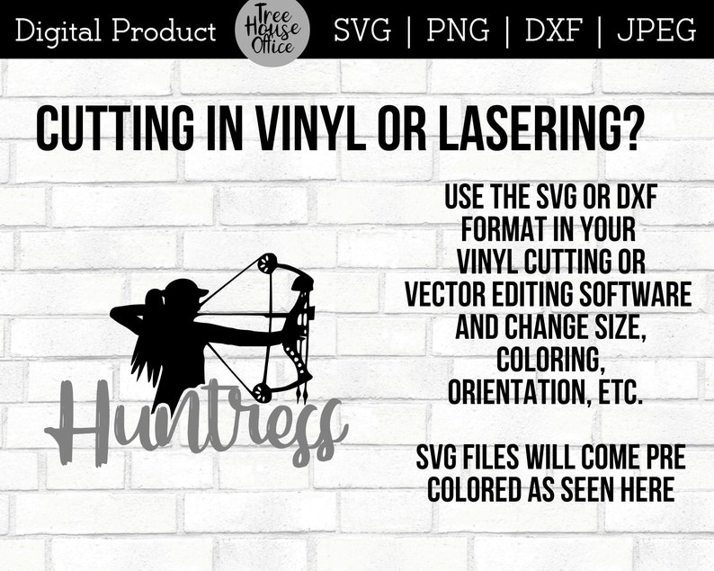 Huntress SVG Girl Bow Hunter Cut File Woman Archery SVG - Etsy