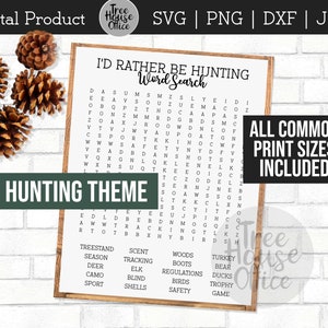 Hunting Word Search SVG, Hunting Wall Art Decor Svg, Funny Hunter Word ...