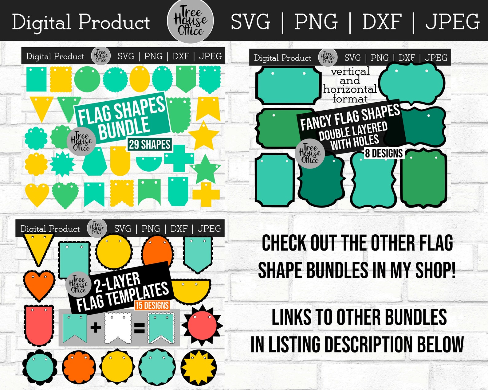 Layered Flag Shapes Banner SVG DXF PNG Jpeg Bunting - Etsy