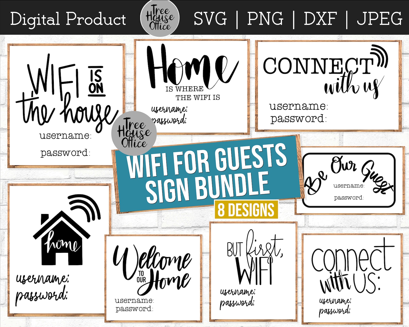Wifi Sign SVG Bundle DXF JPEG Png Wifi Password Printable - Etsy Canada