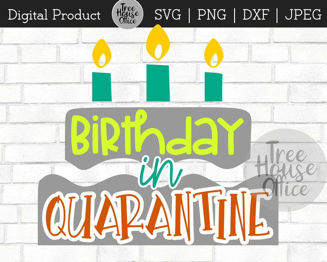 Quarantine Birthday SVG, JPEG, PNG, Dxf, Birthday Social Distancing Svg ...