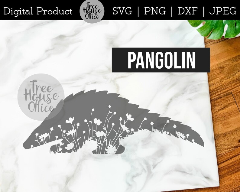 Floral Pangolin Svg Jpeg Png Dxf Animal Clip Art Cute - Etsy