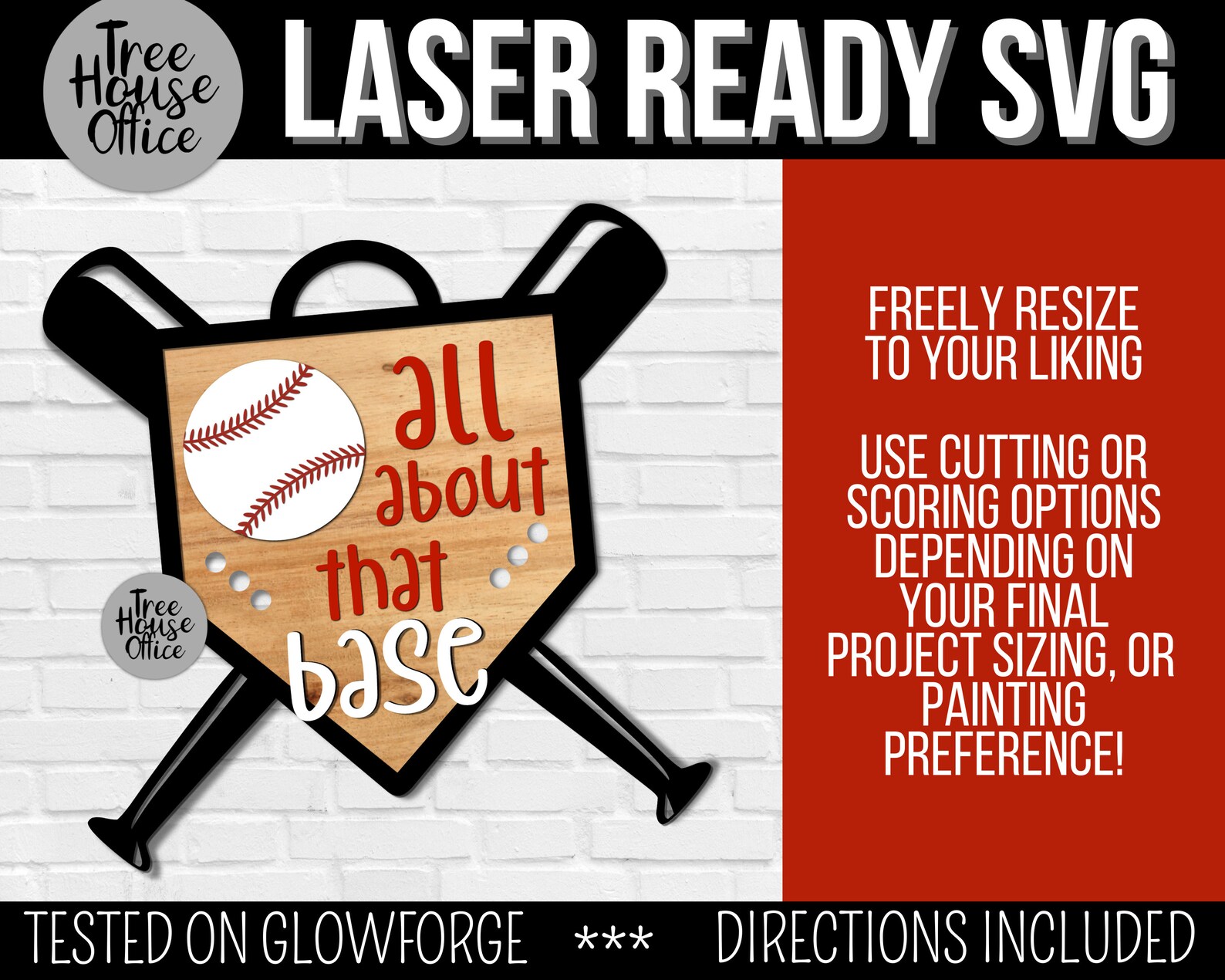 Baseball Laser SVG Glowforge Baseball Softball Laser Cut | Etsy