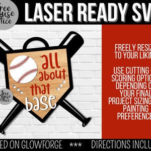 Baseball Laser SVG, Glowforge Baseball Softball Laser Cut File ...