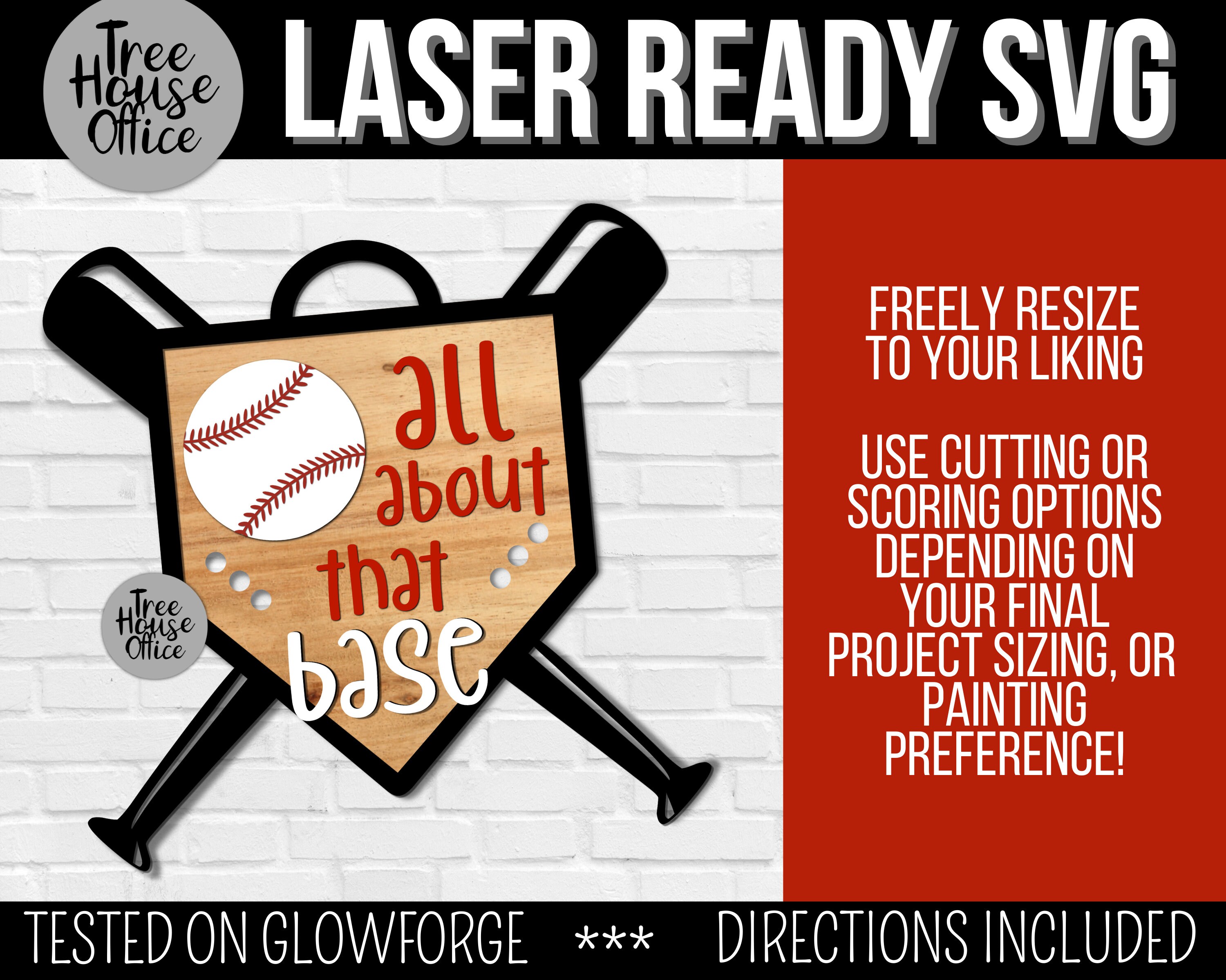 Baseball Laser SVG Glowforge Baseball Softball Laser Cut - Etsy