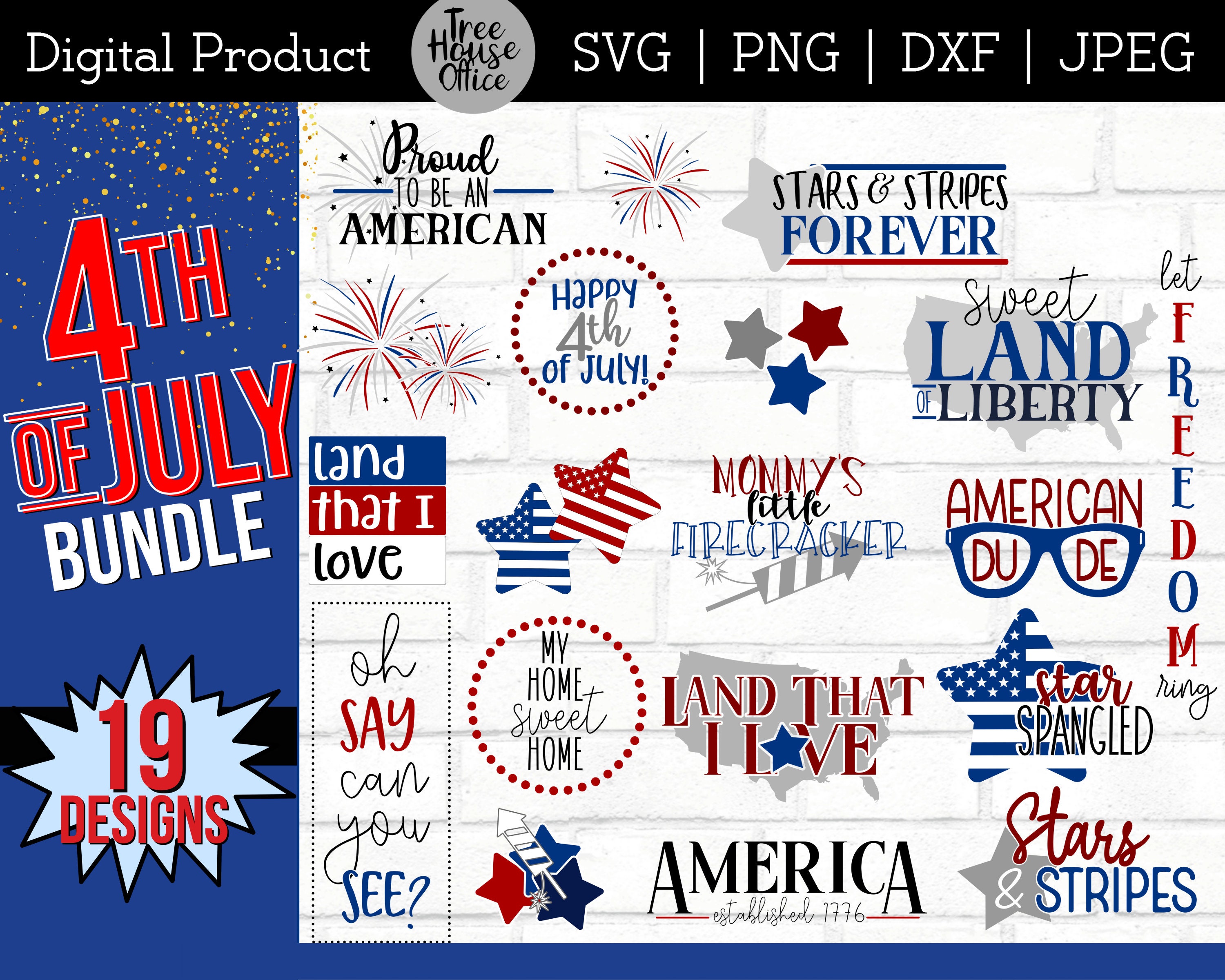 4th of July SVG Bundle, Fourth of July Cut File Bundle, Patriotic ...