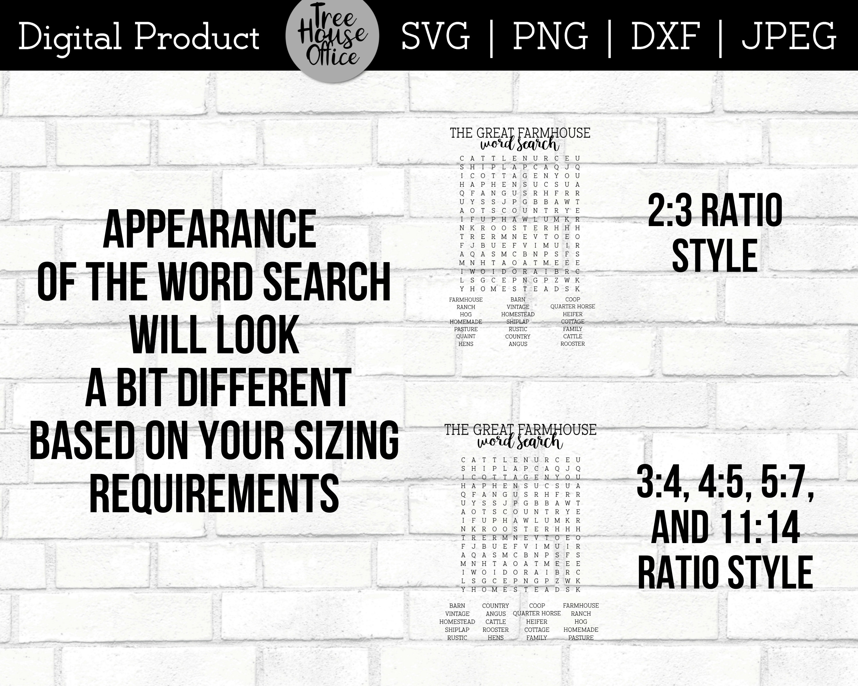 Farmhouse Word Search SVG Farmhouse Word Search Printable - Etsy